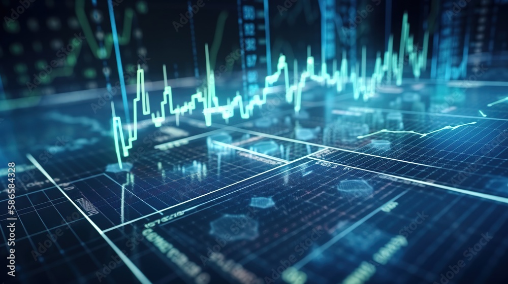 Modern digital panel screen with diagram chart. Cyber data abstract ...