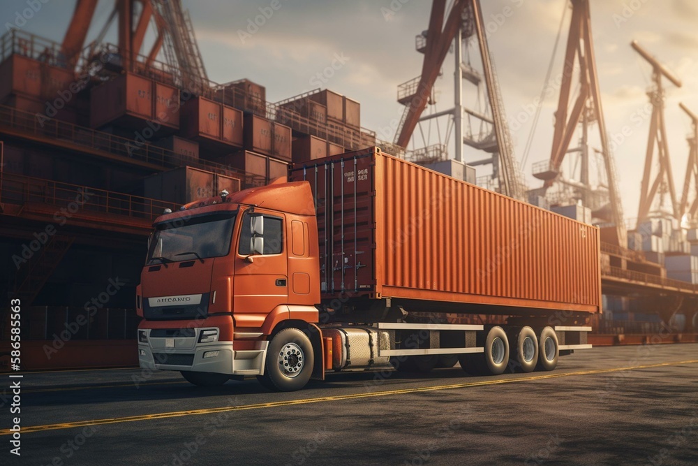 Global business of container Cargo freight truck for Business logistics ...