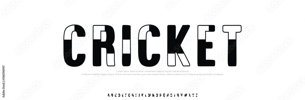 Cricket, decorative spotted font, unusual stencil letters, abstract ...