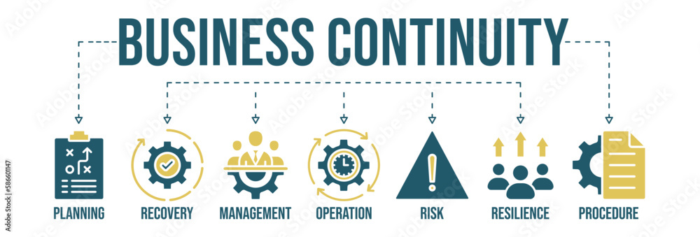 Business continuity plan banner web icon vector illustration concept ...
