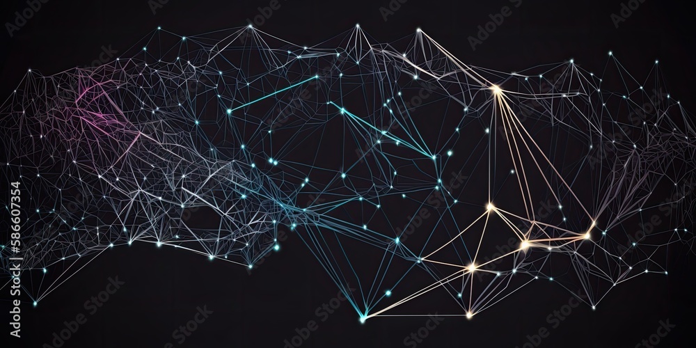 Abstract dot points connections illustration background transformation plexus digital evolution ...