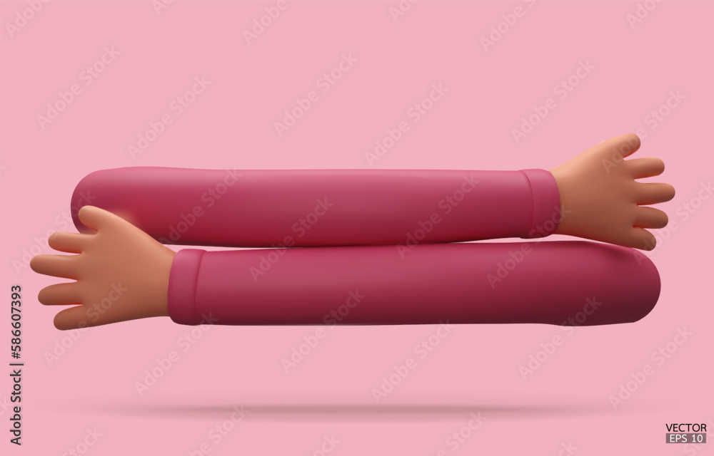 Simple 3D Hugging hands. Arm embrace, Hug icons vector logo design ...