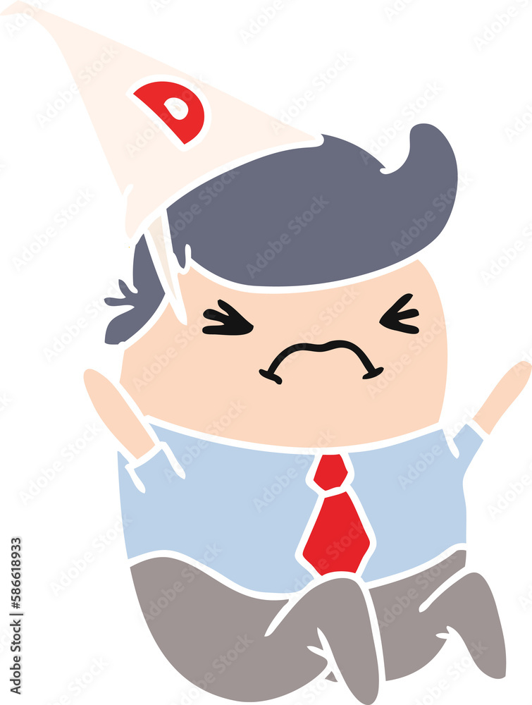 cartoon kawaii man in dunce hat Stock Illustration | Adobe Stock