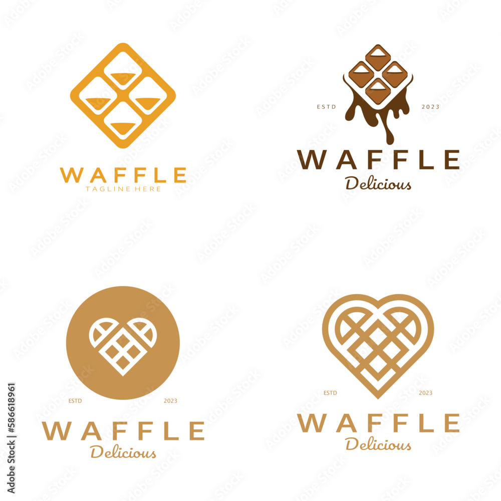 waffle logo simple illustration design,for pastry shop,emblem,badge ...