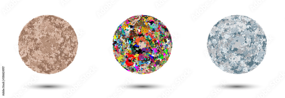 Vector illustrations are a collection of three colorful, abstract ...