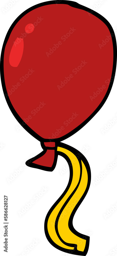 cartoon doodle red balloon Stock Illustration | Adobe Stock
