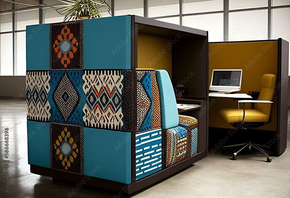 modern Cubicle office Art design furniture and office decor Stock ...