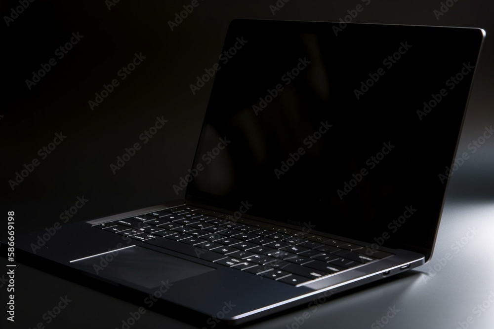 Laptop a rectangular screen for inserting images, isolated on white ...