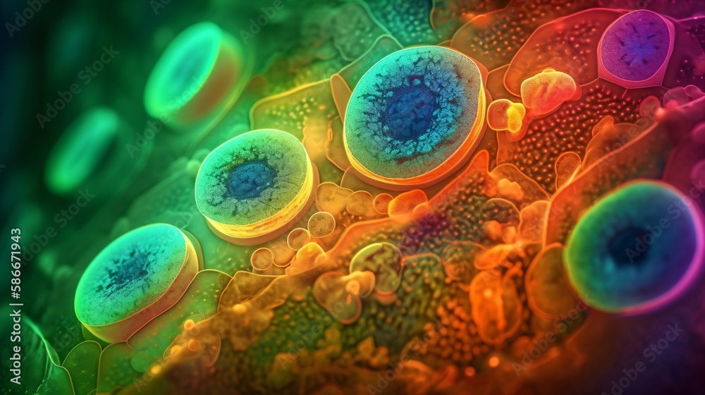 microscopic view of yeast candida auris, generative ai Stock Illustration | Adobe Stock