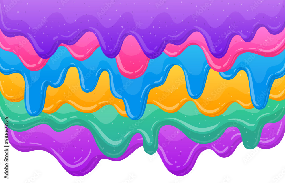 Cartoon sticky slime splash. Slime borders, dripping liquid mucus ...