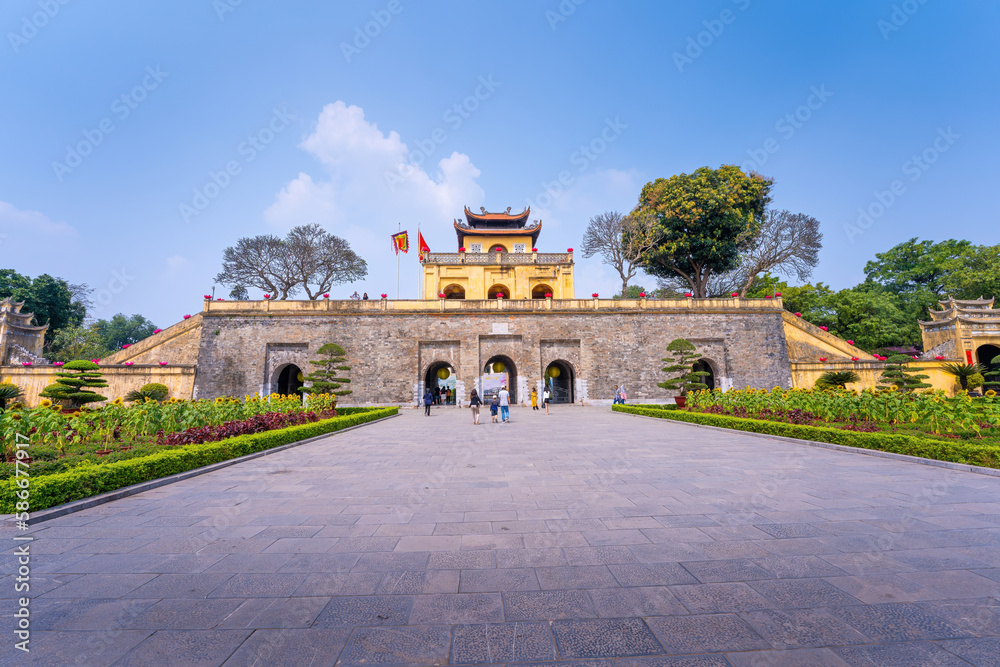 view inside of Imperial Citadel of Thang Long in Hanoi, Vietnam, the ...