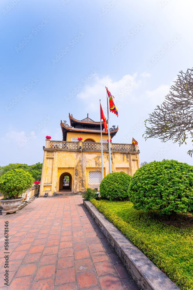 view inside of Imperial Citadel of Thang Long in Hanoi, Vietnam, the ...
