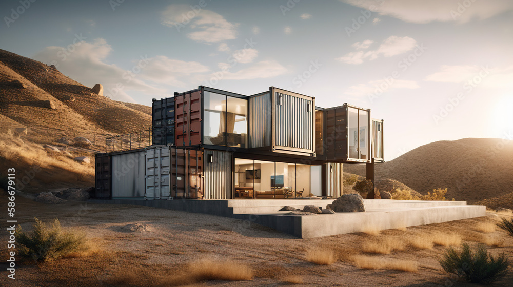 Sustainable container home design. Creative architecture using ...