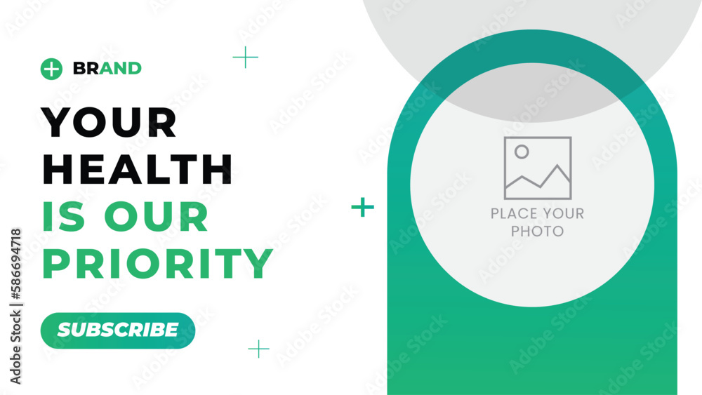 Medical healthcare video thumbnail and web banner. Green with white ...