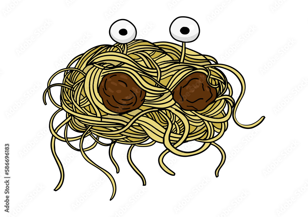Flying spaghetti monster pop art PNG illustration with transparent ...