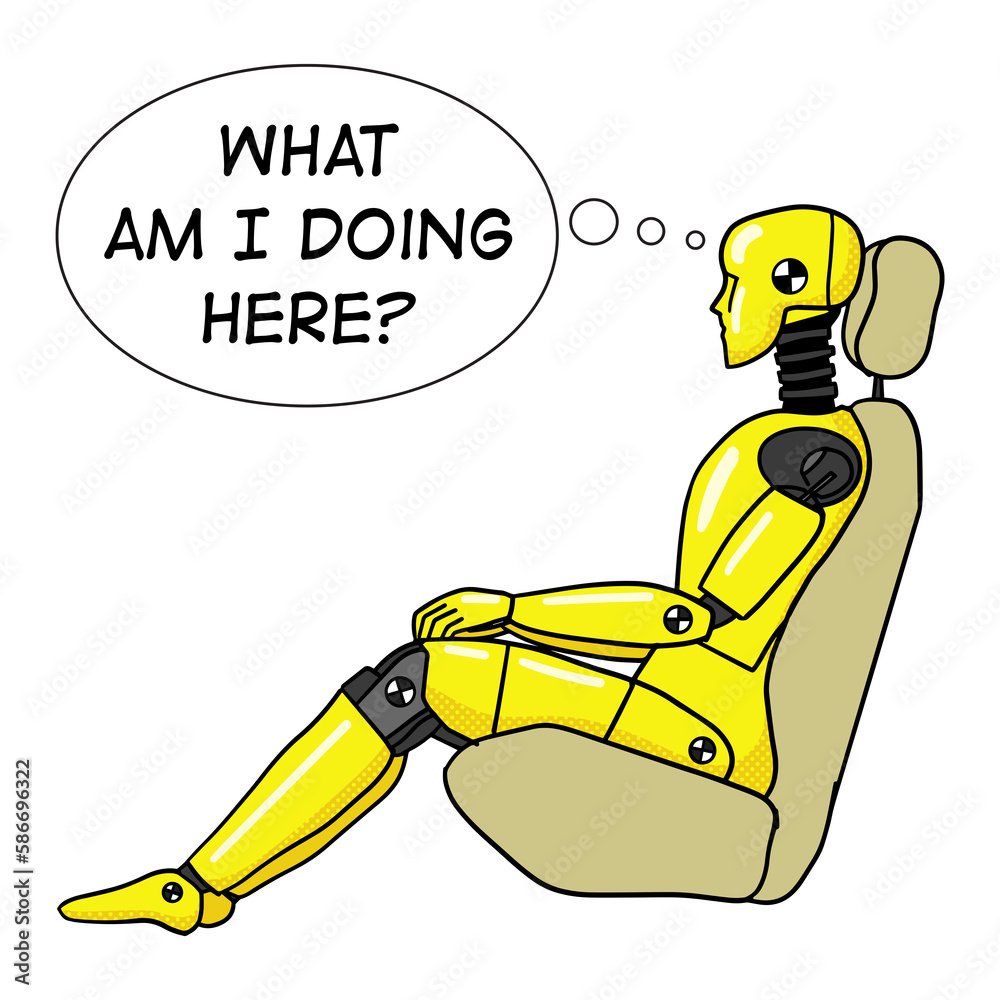 Crash test dummy pop art style PNG illustration with transparent ...
