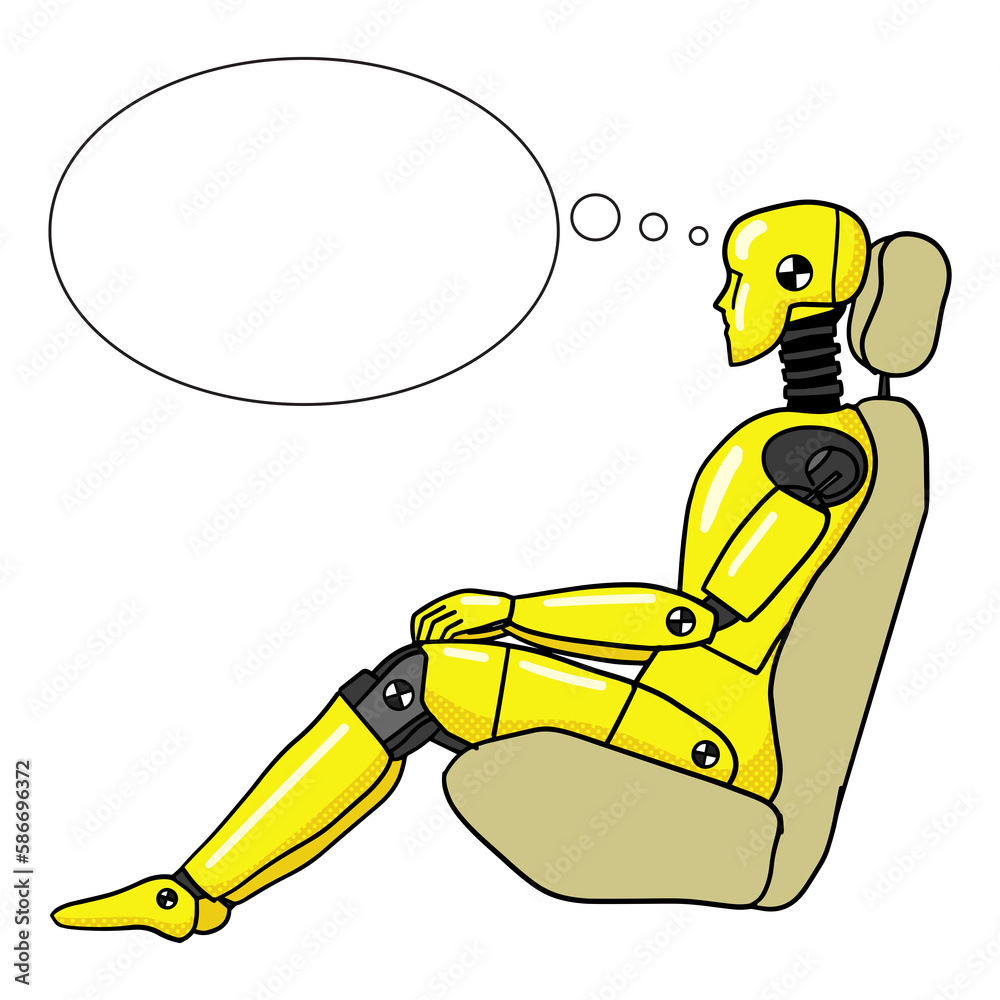 Crash test dummy pop art style PNG illustration with transparent ...