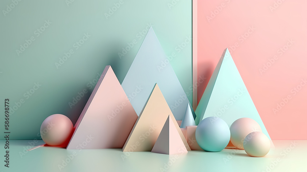 pastel color palette, simple mockup, minimal design elements, Bright ...