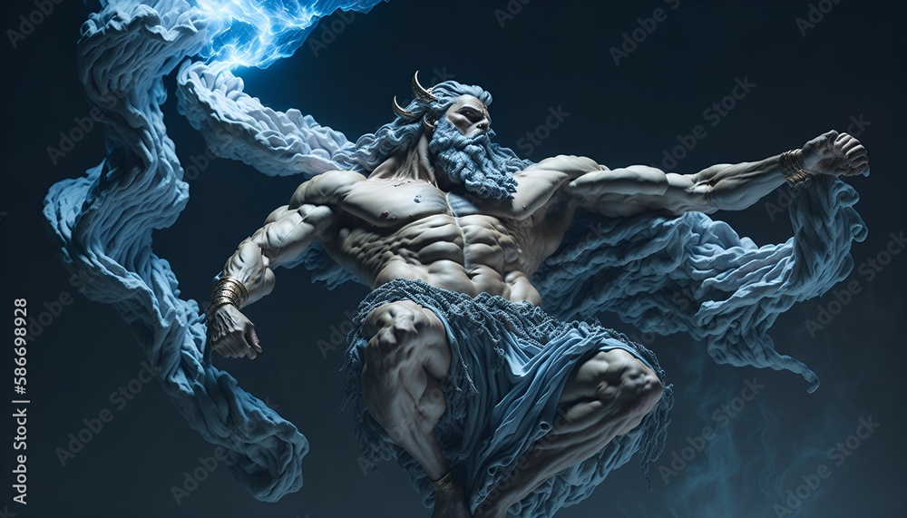 Zeus Greek Mythology. Illustration 7. Created with Generative AI Stock ...