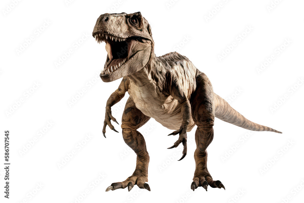 T-Rex dinosaur isolated on transparent background. Ai generated. Stock ...