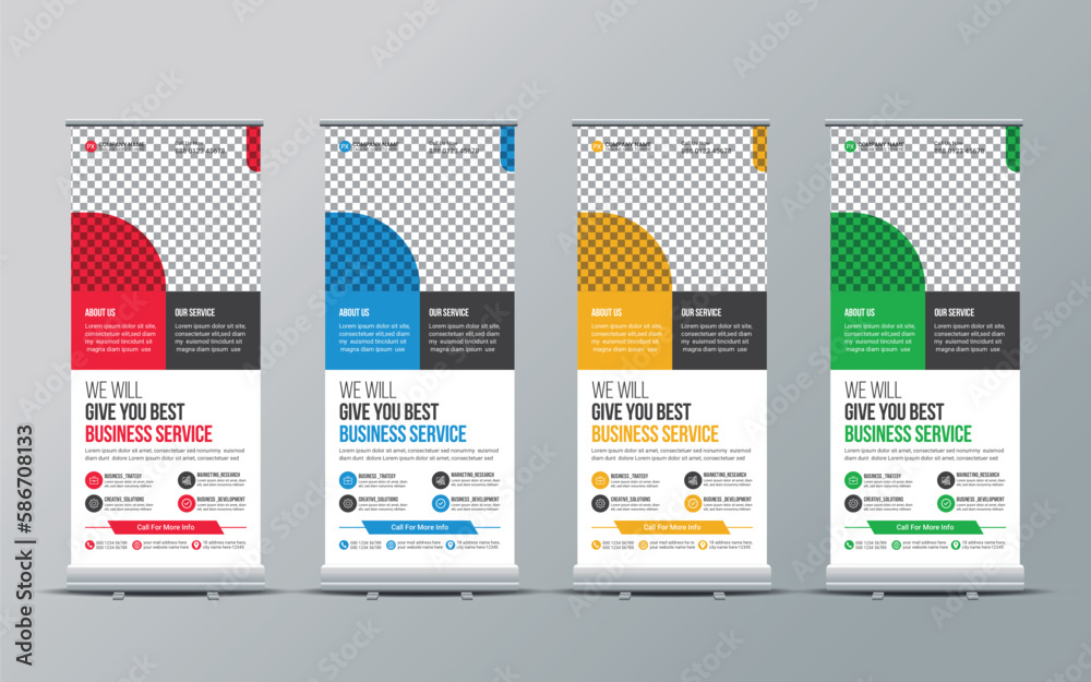 Corporate roll up banner or X banner or road side banner or stand ...