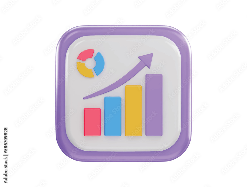 pie chart and bar chart icon 3d rendering vector illustration Stock ...