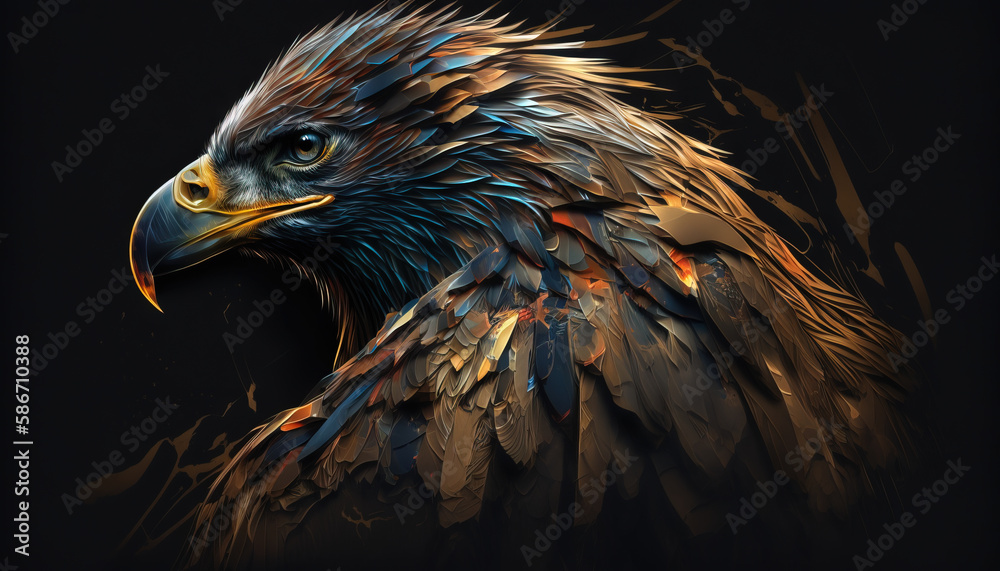 Eagle abstract wallpaper. Contrast background falcon in vivid colors ...