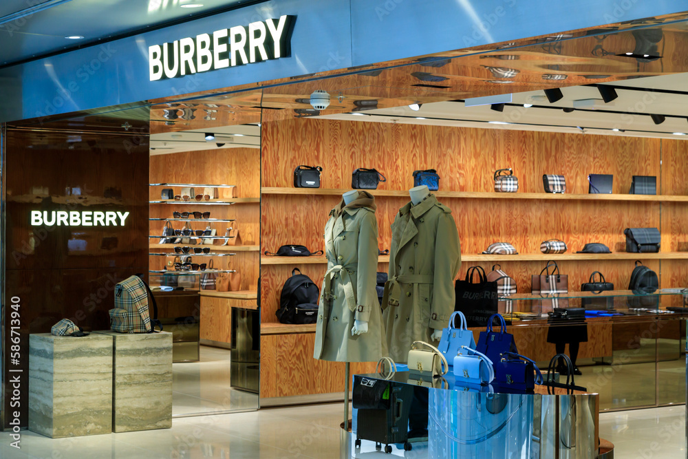 Hong Kong - February 28, 2023: Exterior of a luxury brand name retail ...