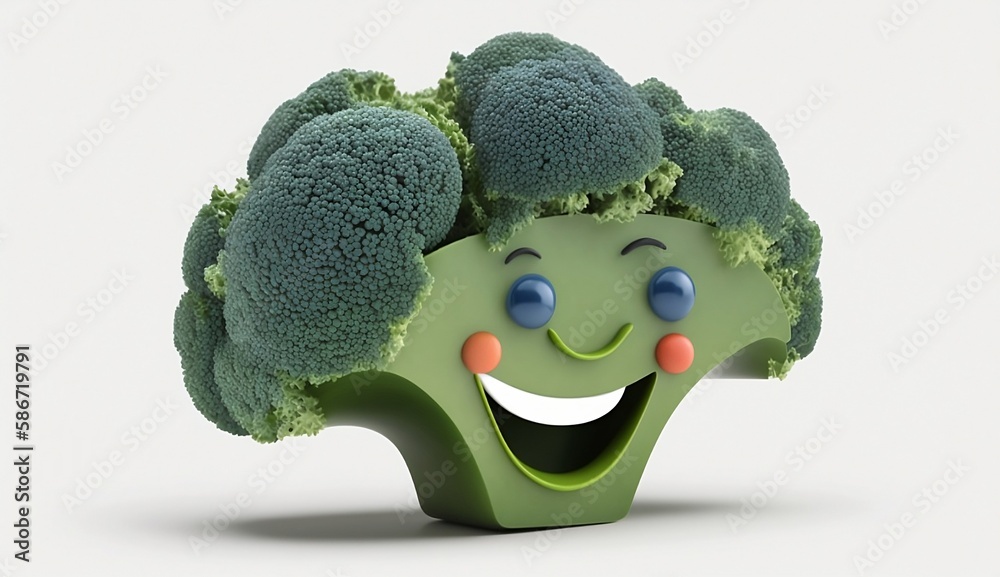 Broccoli Vegetable cartoon character mascot illustration. CONTENT ...