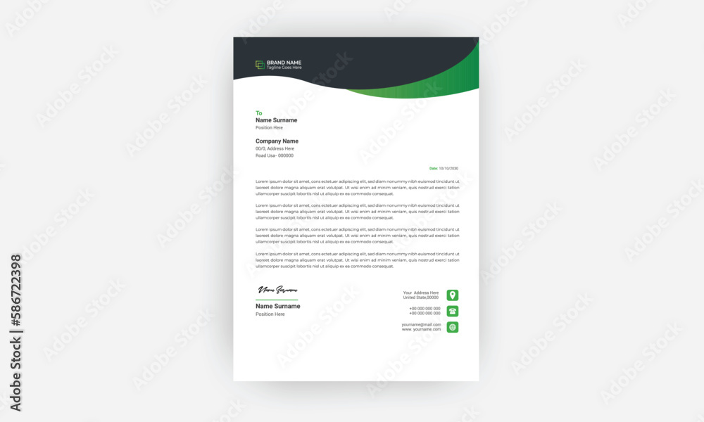 Simple creative modern letter head templates for your project design ...