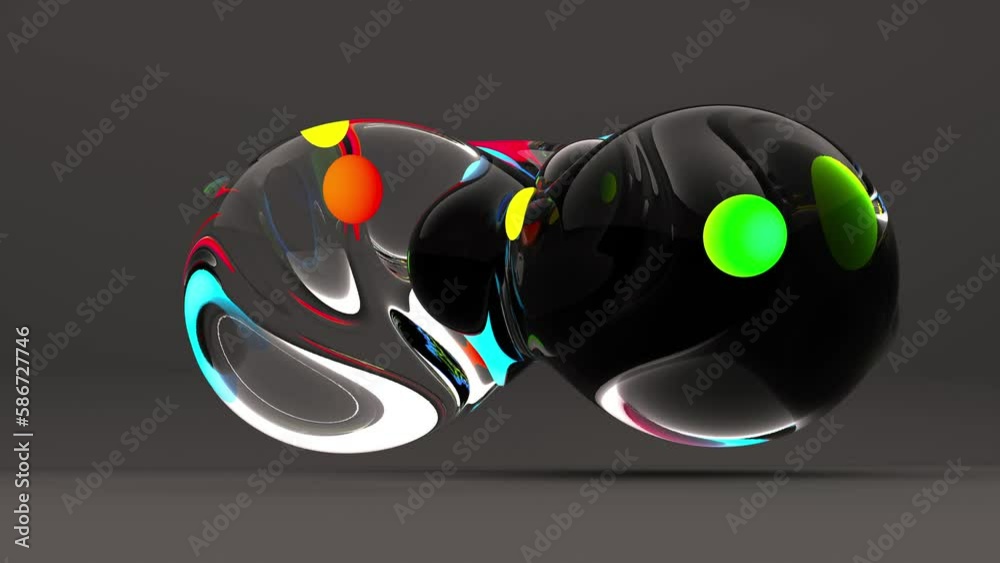 3d render with abstract art surreal alien substance based on deformed ...