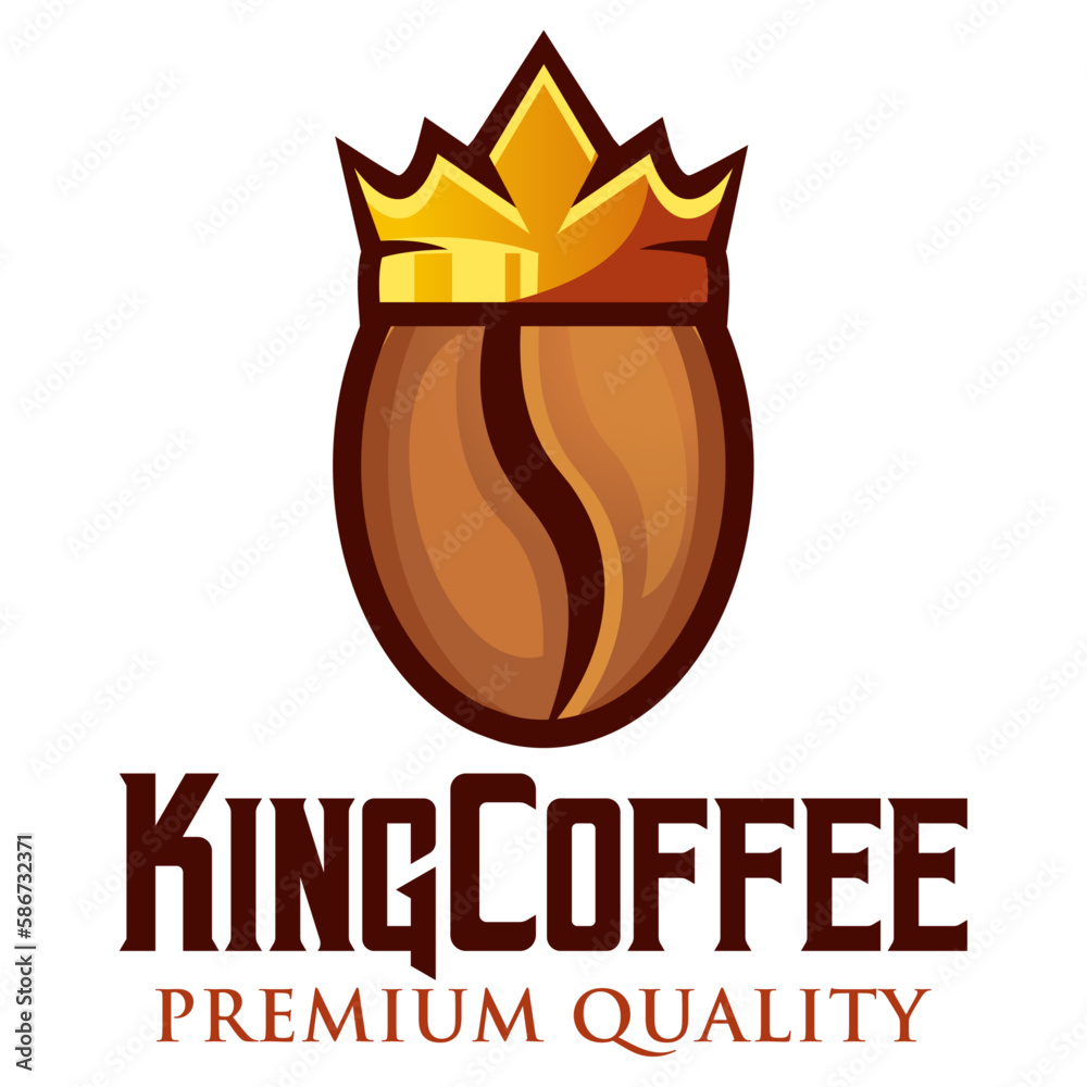 Modern flat design simple minimalist royal king coffee logo icon design ...