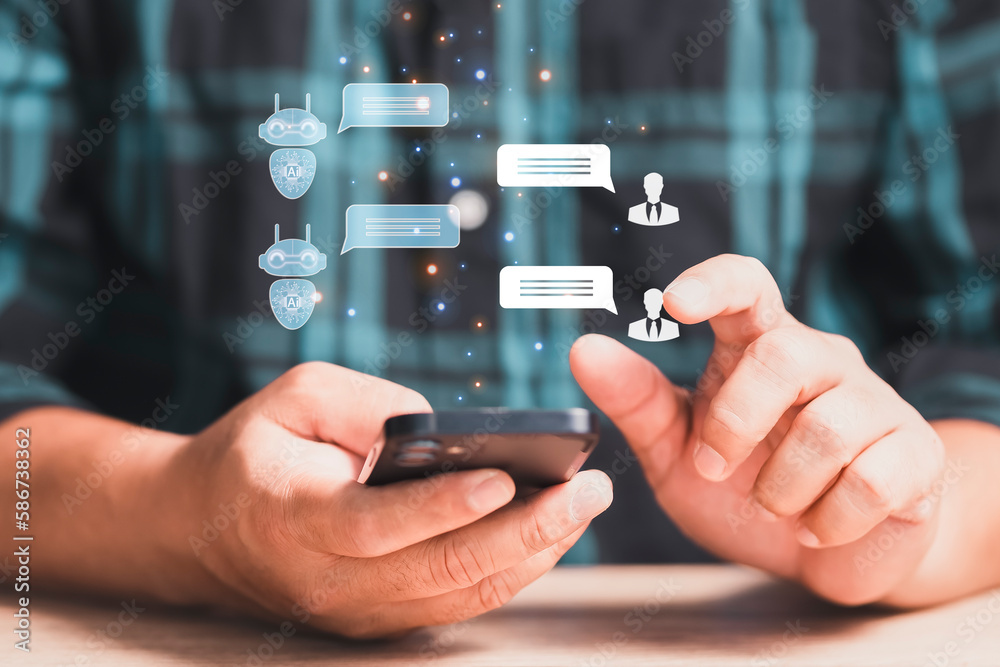 Chatgpt Chat with AI or Artificial Intelligence technology, business ...