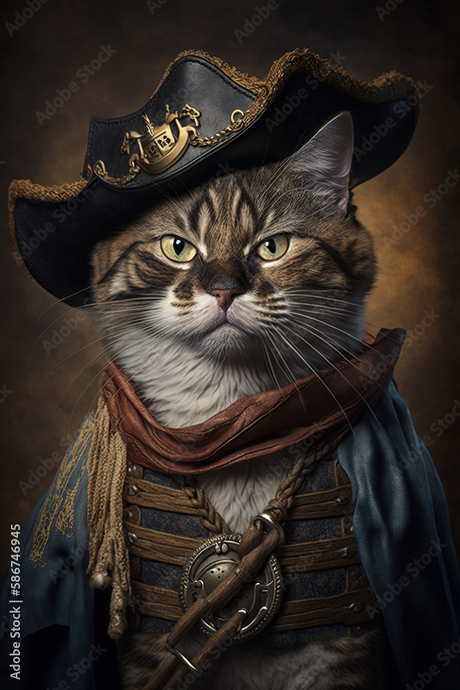 Funny Pirate Cat