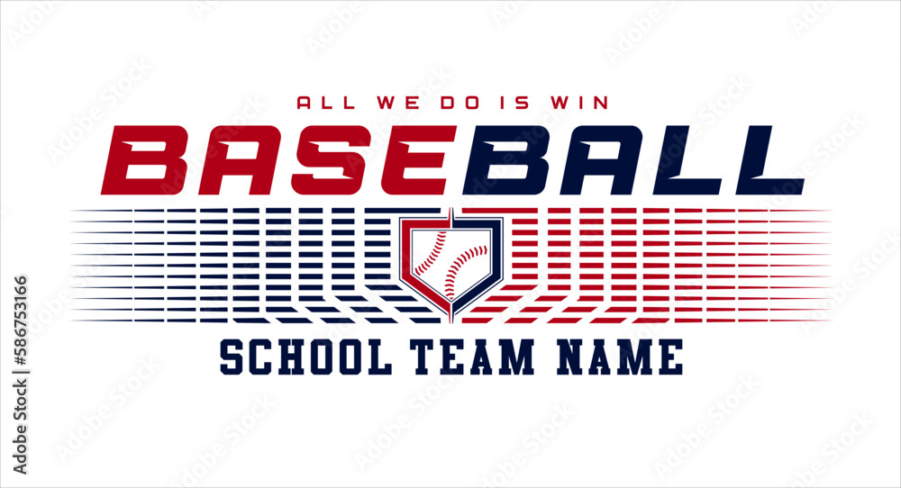 Baseball team design isolated on white background. School spirit shirts ...