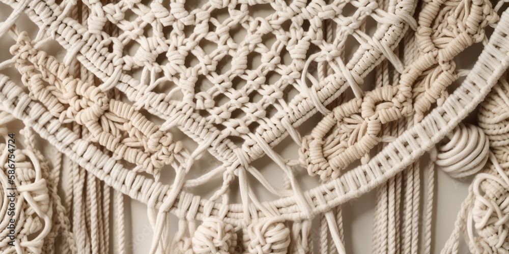 intricate macrame wall hanging showcasing complex knotting patterns and ...