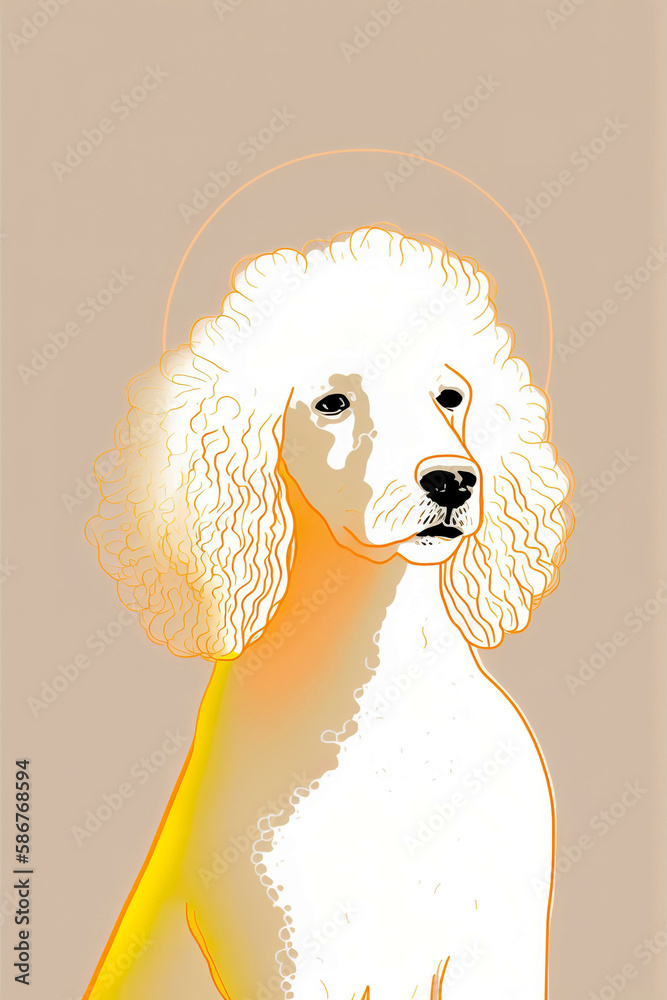 dog puppy pet illustration line drawing template banner realistic cute ...