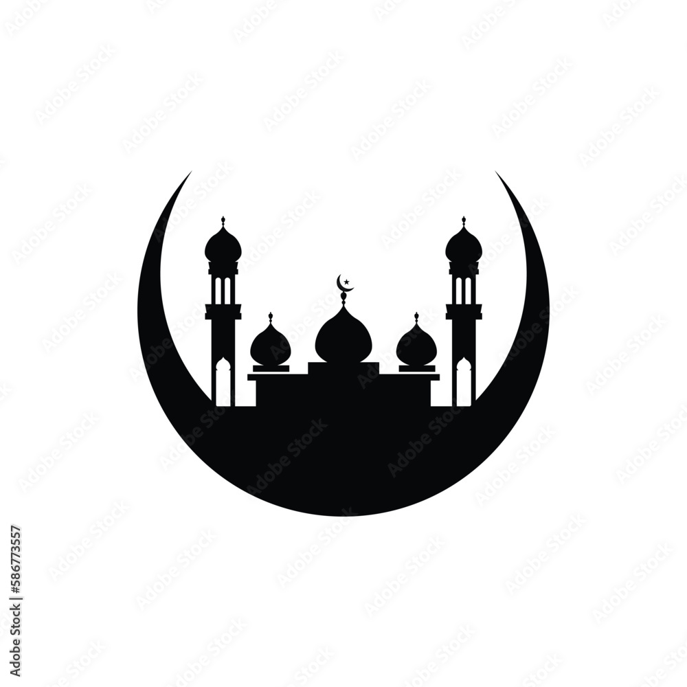 Mosque icon vector illustration symbol Stock Vector | Adobe Stock