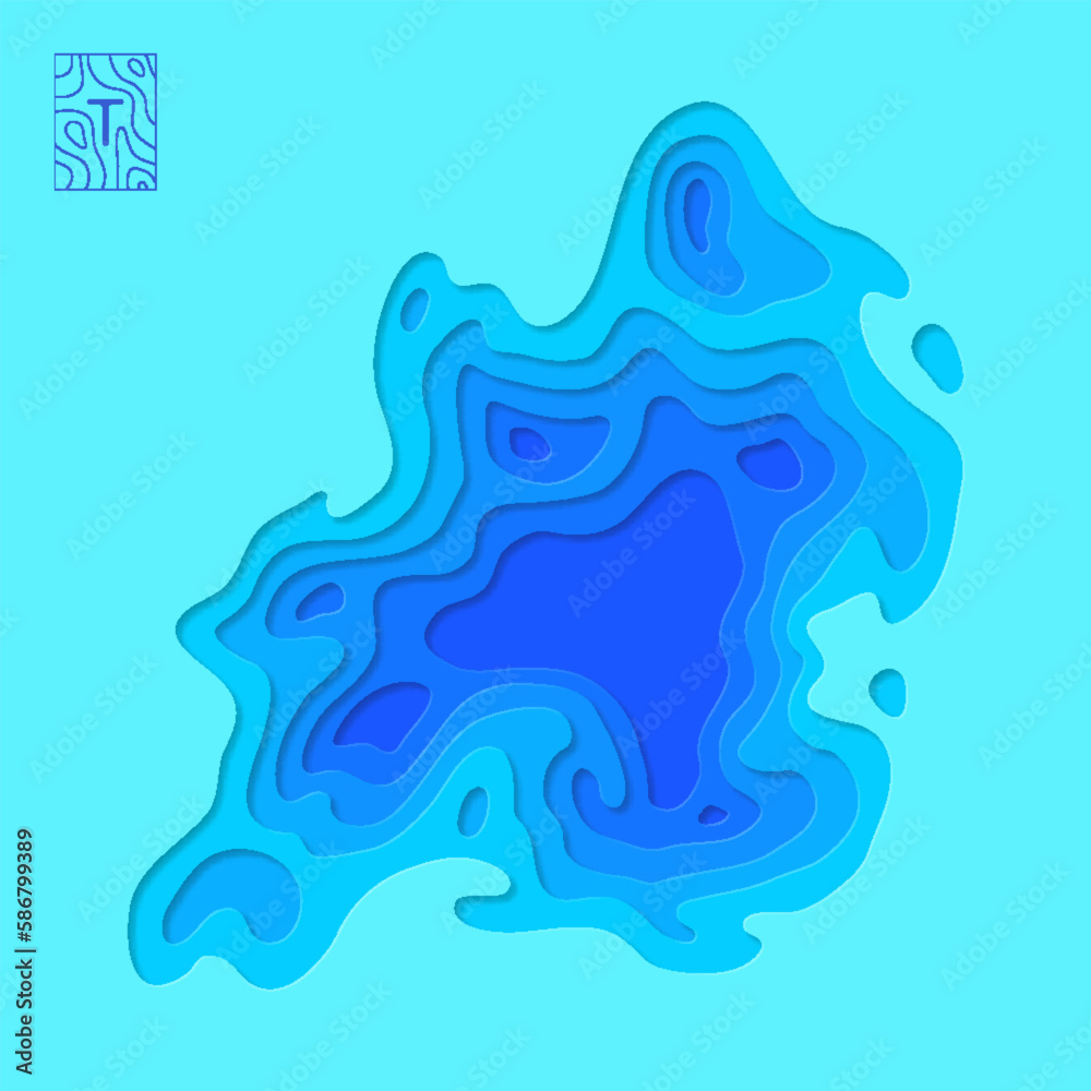 Grafika wektorowa Stock: Multi layers soft turquoise texture 3D paper ... Grafika wektorowa Stock: Multi layers soft turquoise texture 3D paper ...