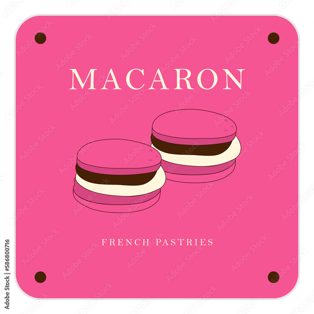 Simple macaron homemade, macaron shop and bakery, pastry logo, badges ...