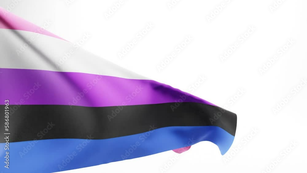 3D render of waving Gender Fluid Pride Flag against white background ...