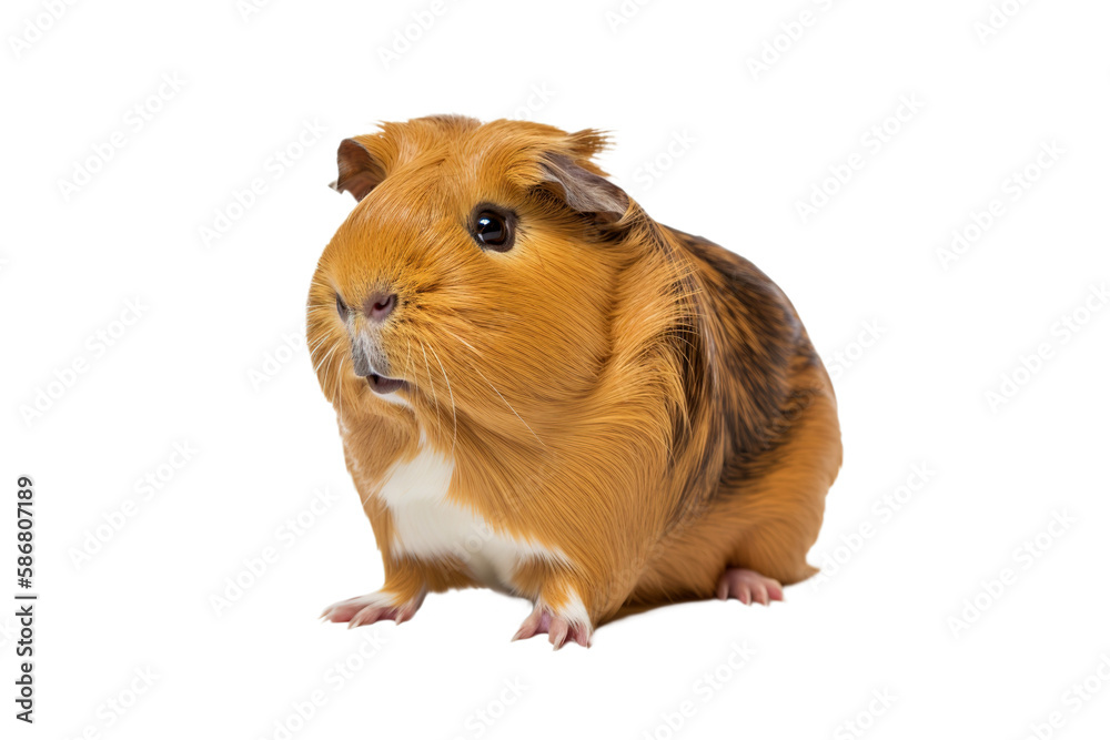 Adorable guinea pig isolated on transparent background. PNG. digital ai ...