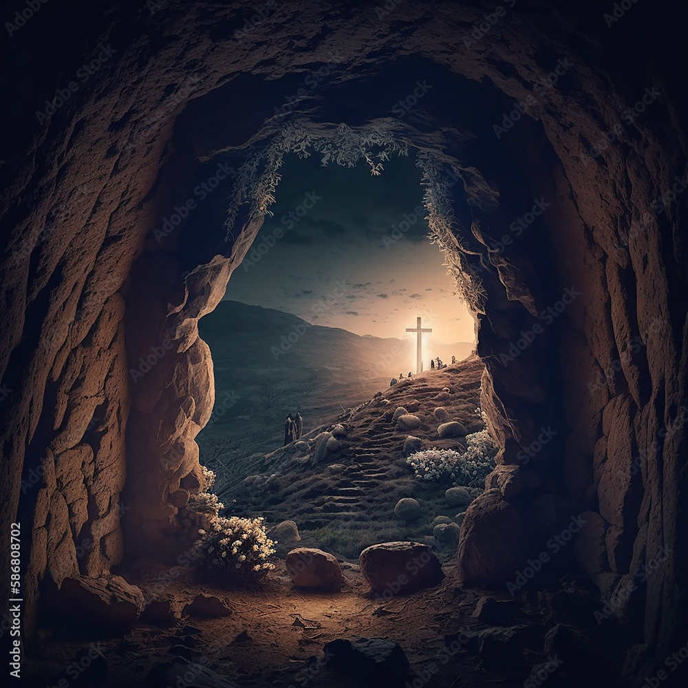 The Cave of the Resurrection, the Holy Sepulchre, with a view of the ...