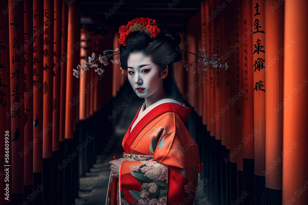 fashion portrait photography of the most beautiful geisha girl in the ...