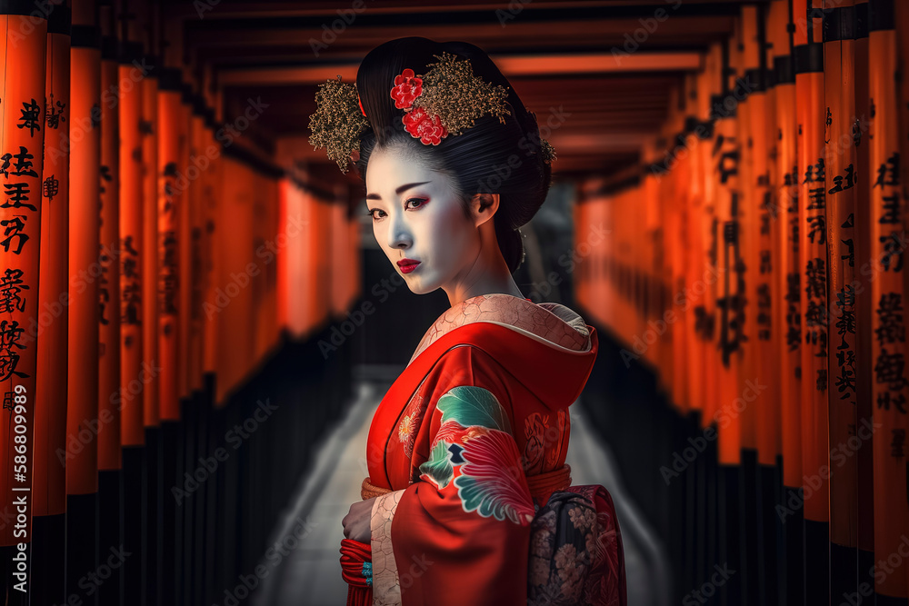 fashion portrait photography of the most beautiful geisha girl in the ...