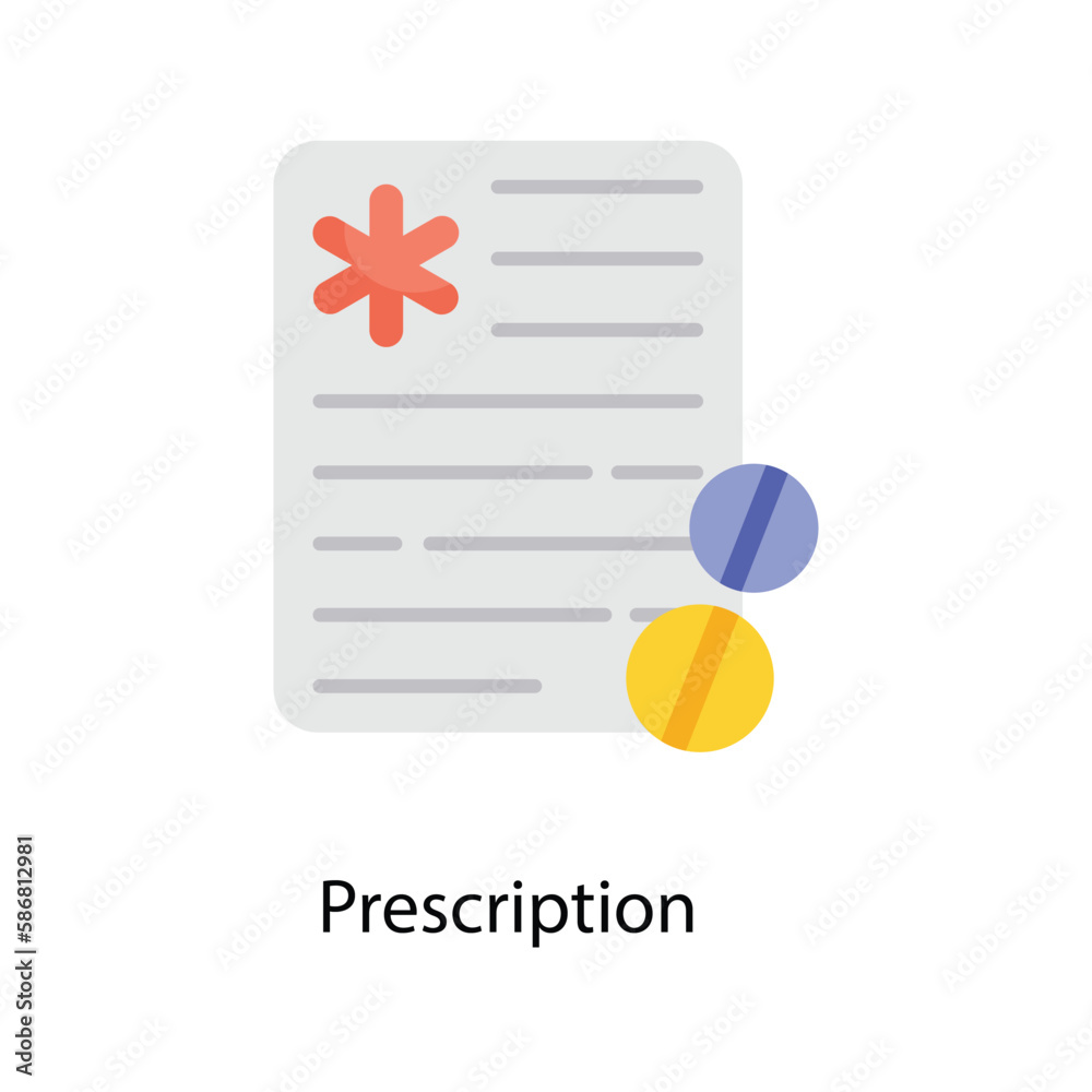 Prescription Vector Flat Icons. Simple stock illustration stock Stock ...