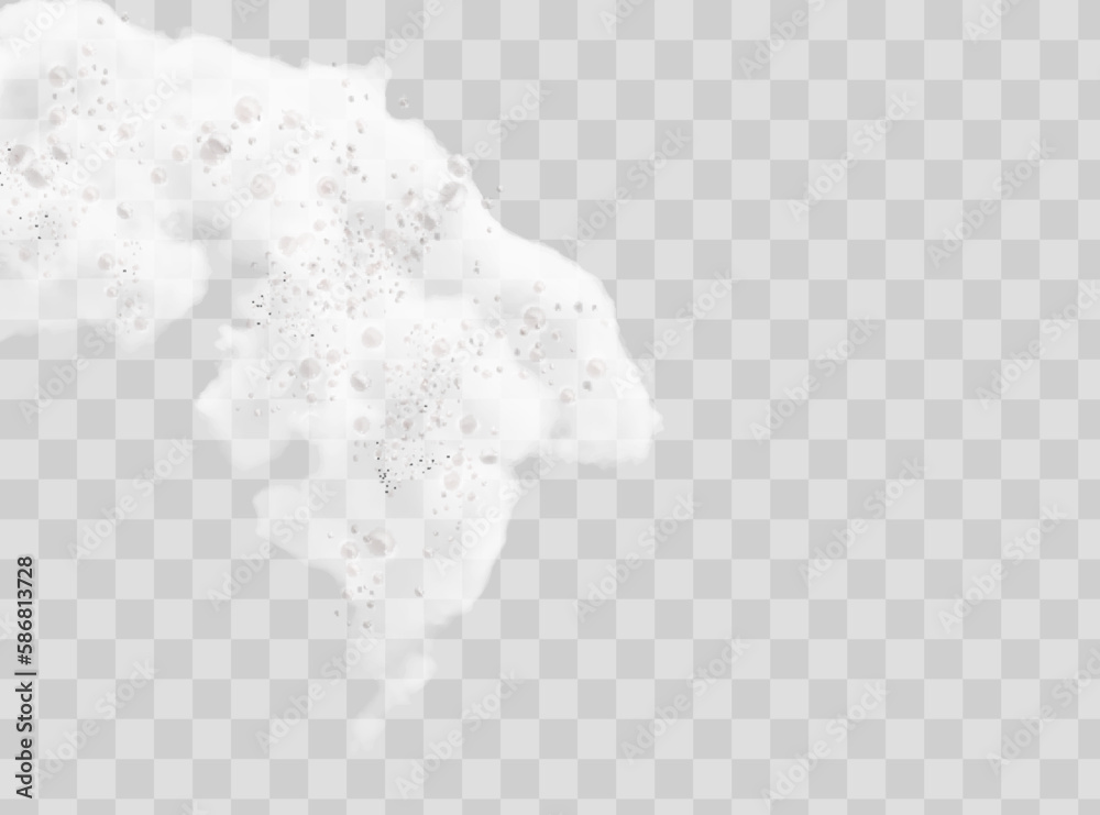 Vetor de Beer foam isolated on transparent background. White soap froth ...