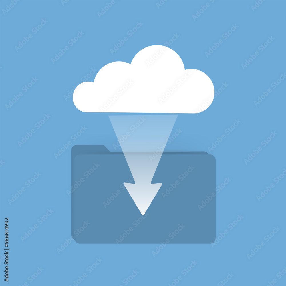 Downloading Data From Cloud Storage Backup Services And Data File Synchronization With Computer
