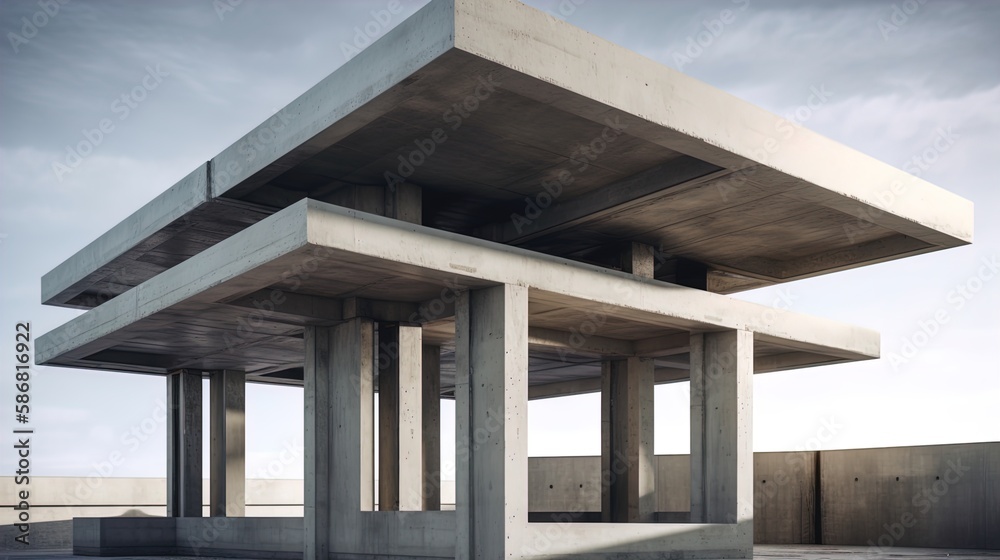 Concrete Structure: Concrete shell in 8K created with generative ai ...
