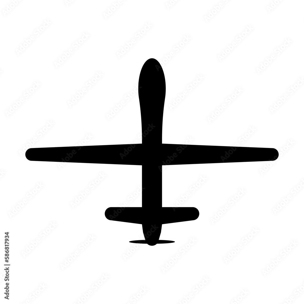 military drone icon vector aircraft for intelligence and attack for ...